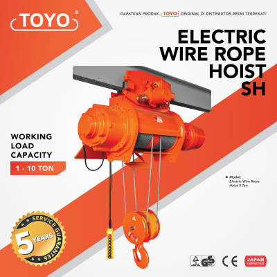 Toyohoist Distributor Jual Hoist Ukuran dan Kapasitas Terlengkap